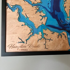 Multilayer Toppgraphical Map of Hampton Roads Virginia, 3D Map of ...