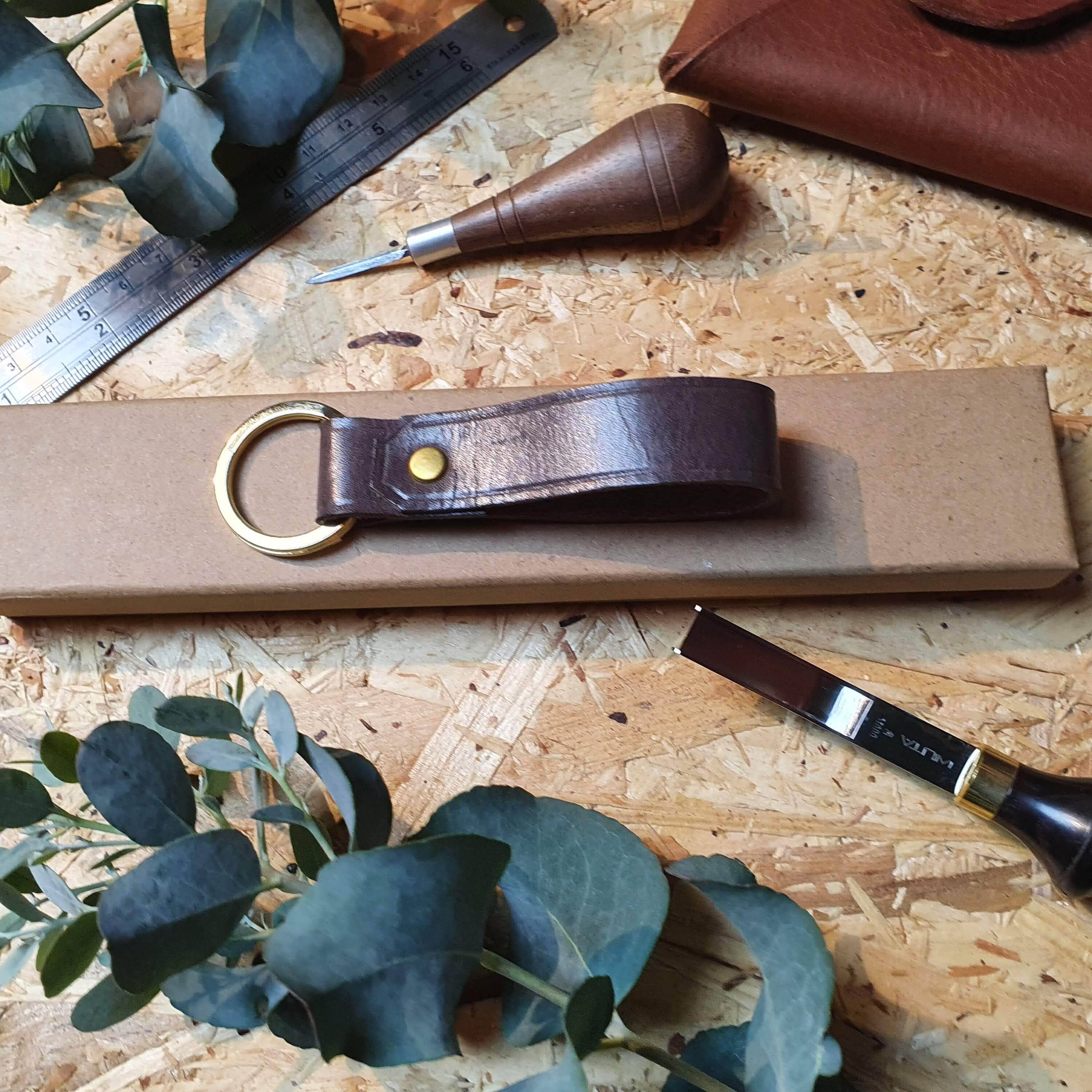 Personalised Handmade Leather Keyring - Etsy