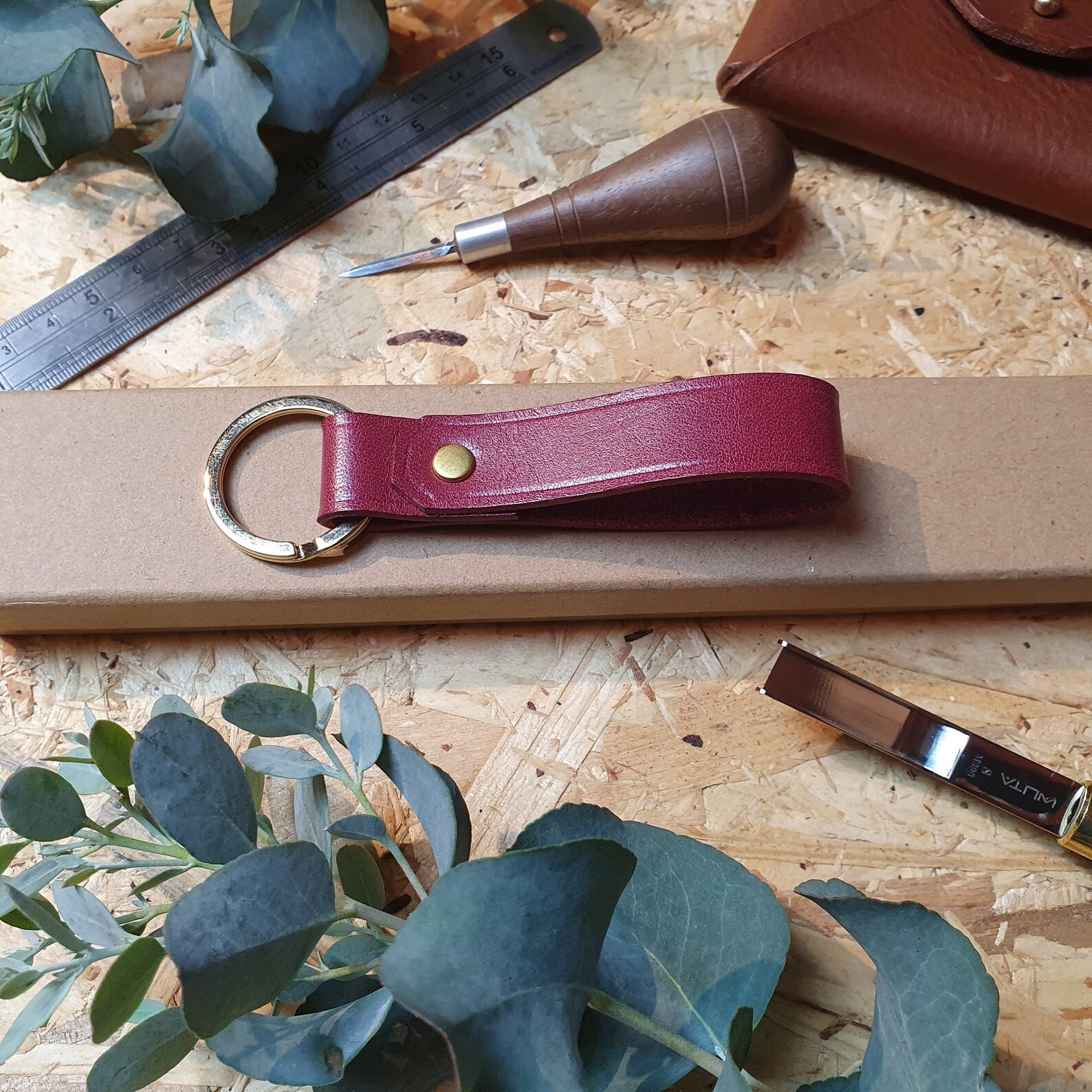 Personalised Handmade Leather Keyring - Etsy