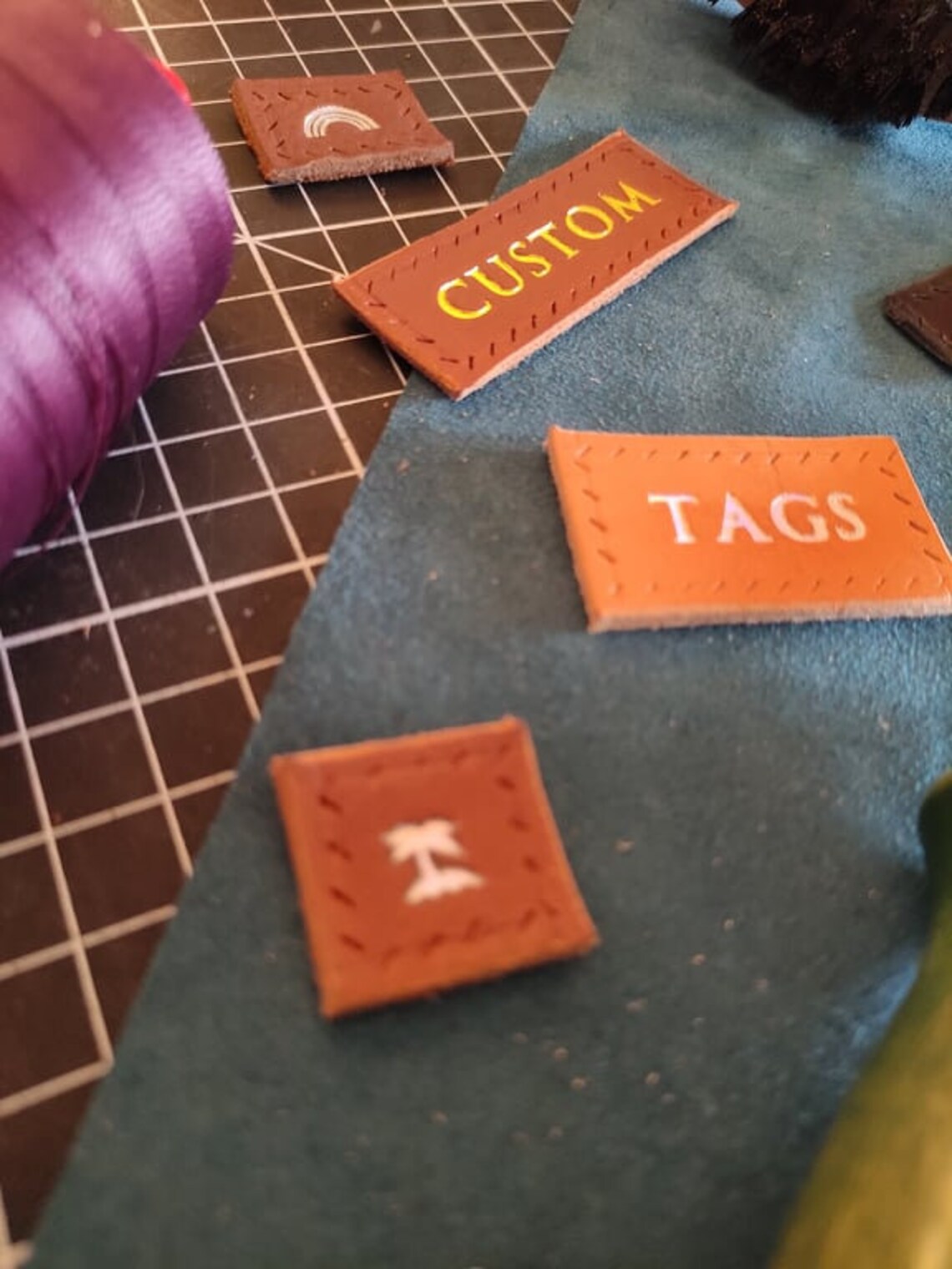 Personalised Name Tags, Custom Leather Labels , Personalized Gift Name ...