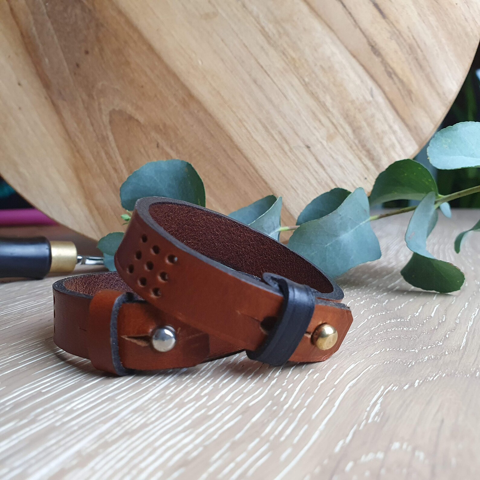 Personalised Handmade Leather Bracelet in 4 Sizes - Etsy