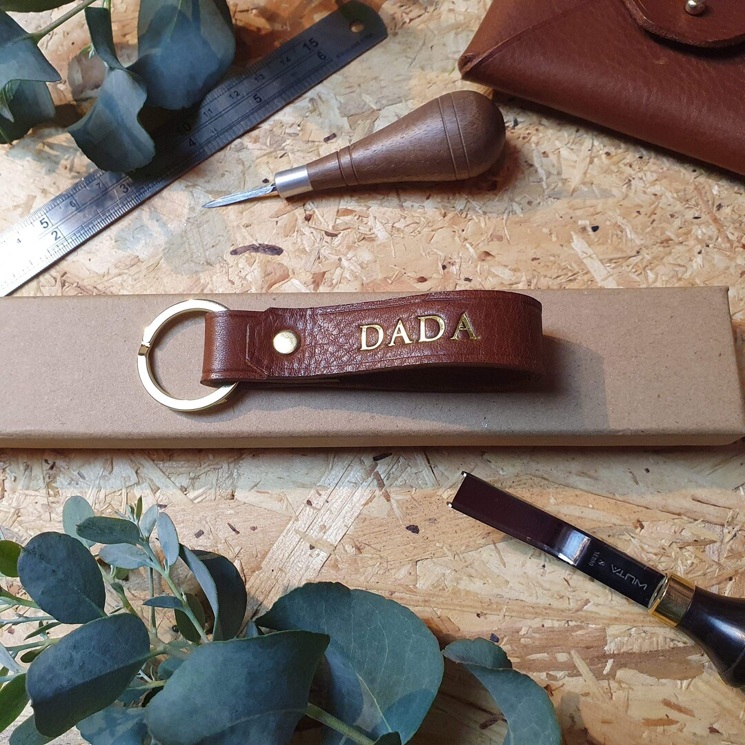 Personalised Handmade Leather Keyring - Etsy