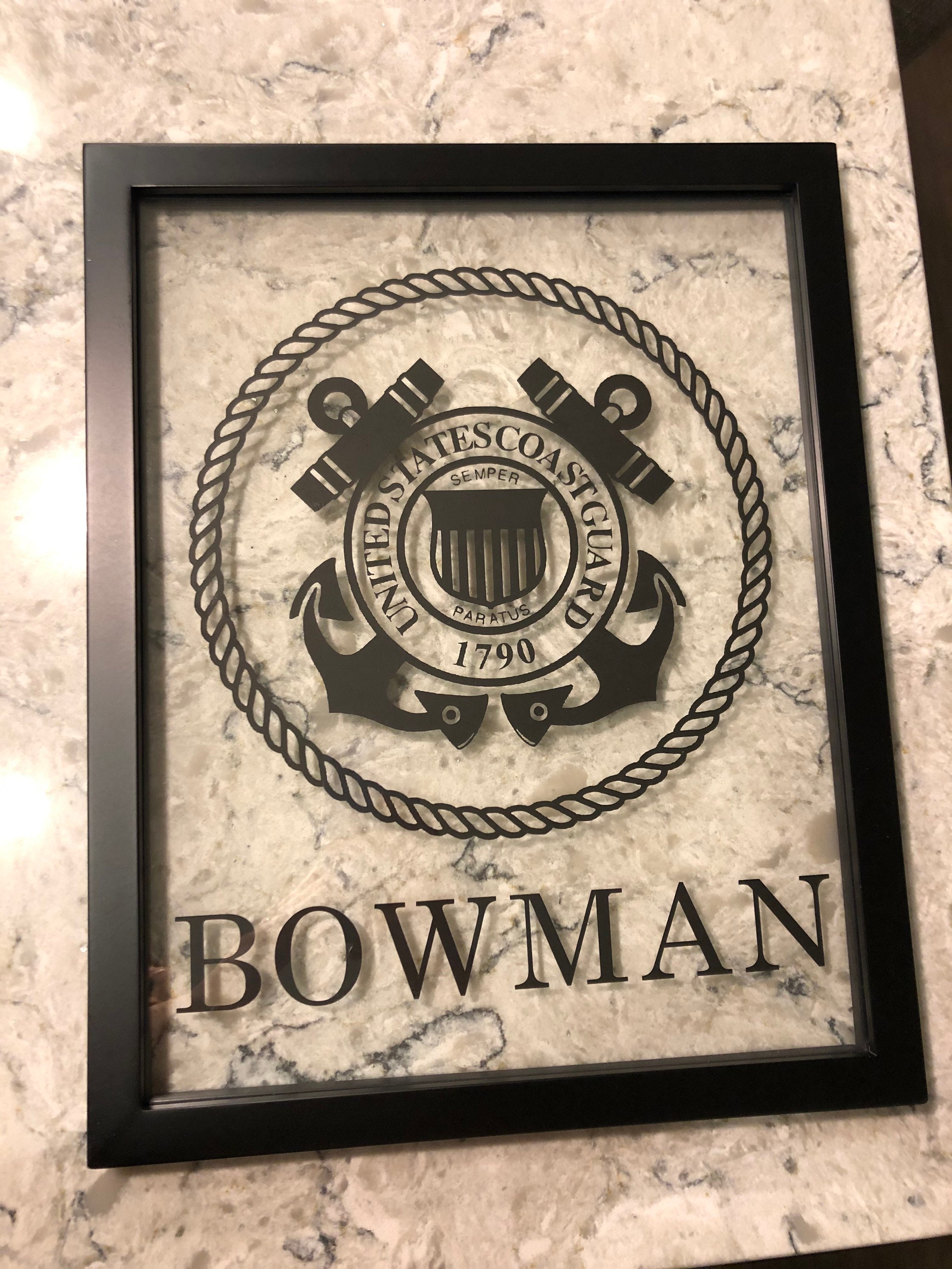 Personalized US Military Glass Frame marine Corps USMC Navy - Etsy