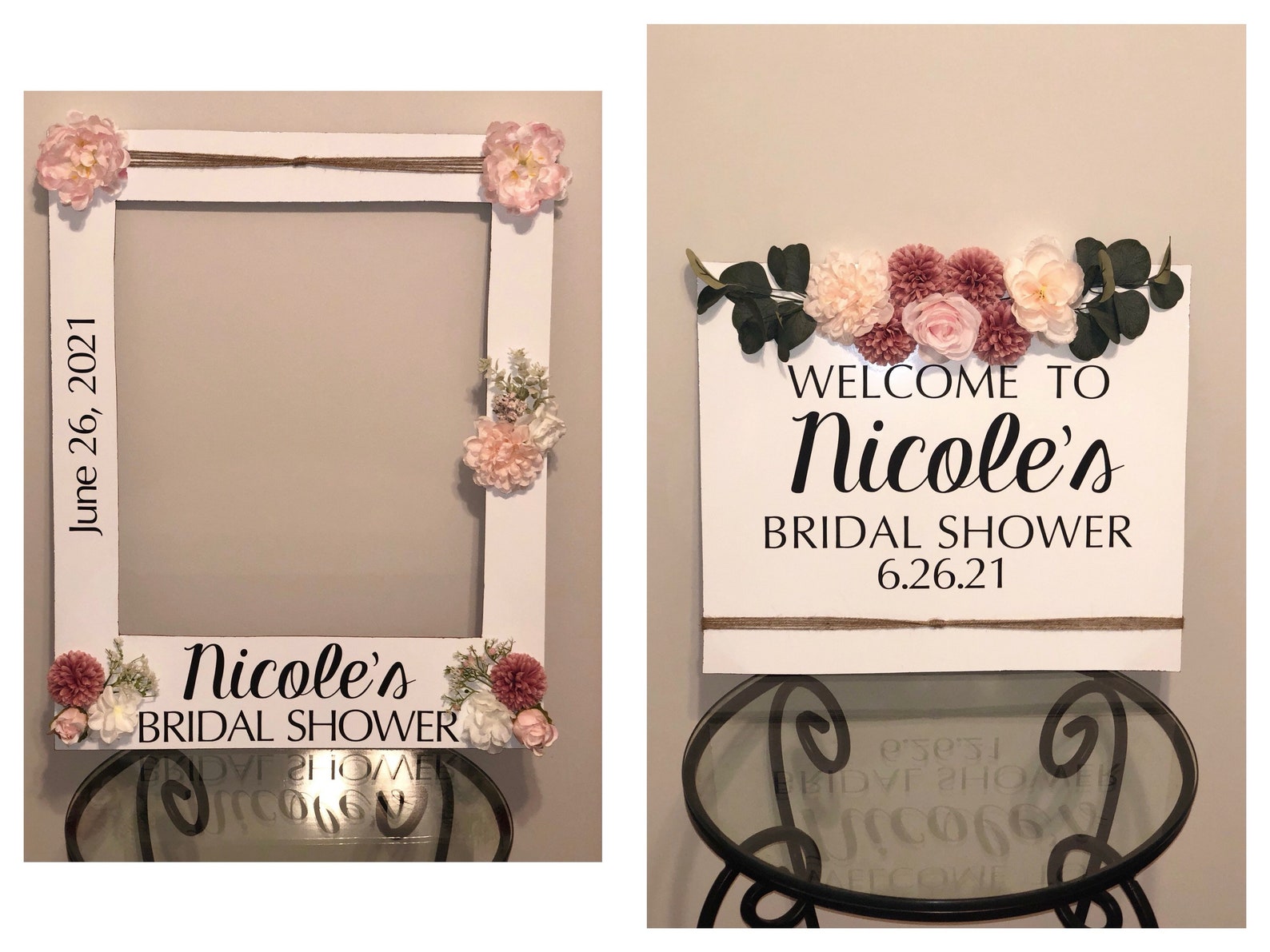 Welcome Sign and Photo Picture Frame Prop for Baby Shower | Etsy