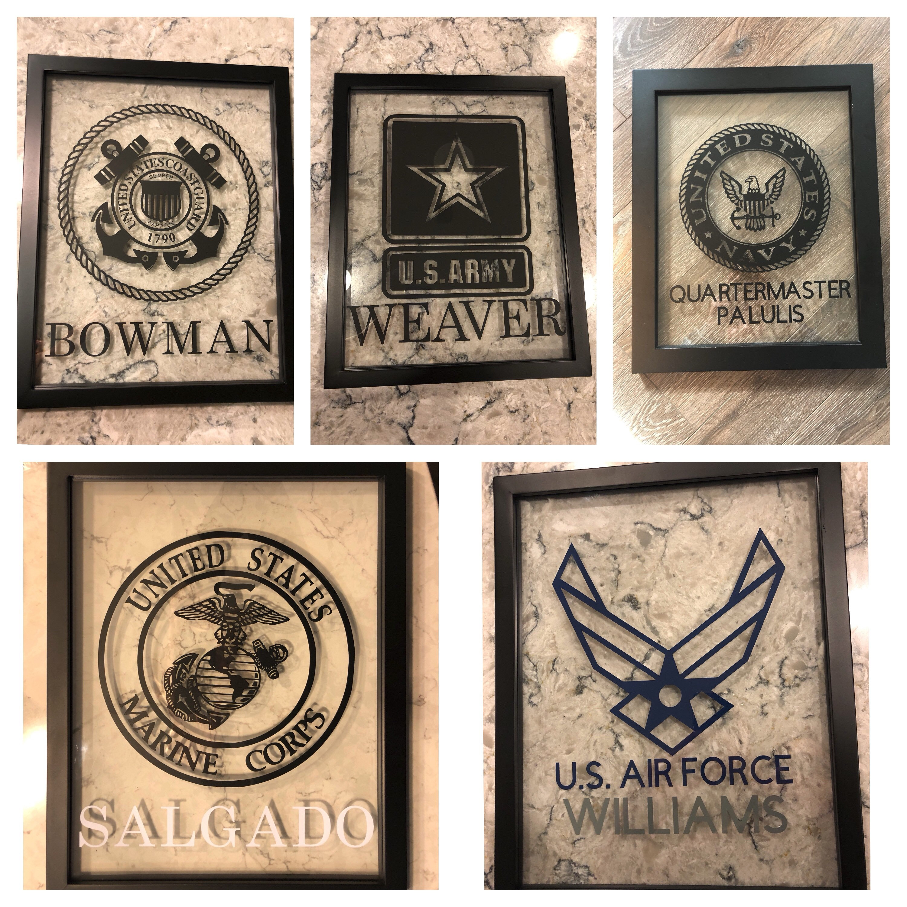 Personalized US Military Glass Frame Marine Corps USMC Navy | Etsy