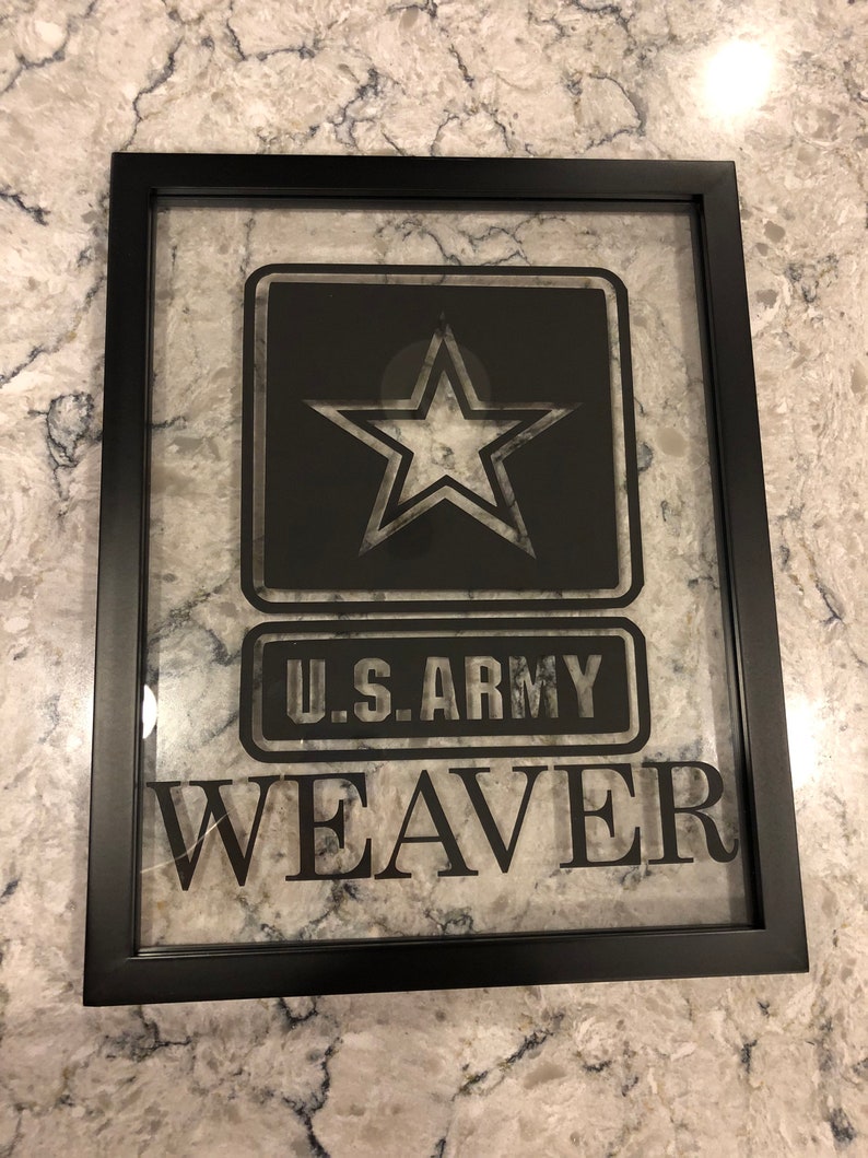 Personalized US Military Glass Frame marine Corps USMC Navy - Etsy