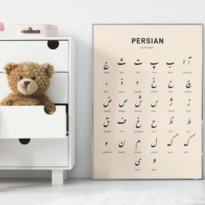 Persian Alphabet Wall Art, Farsi Script, Art Print/gift, Kids Room ...