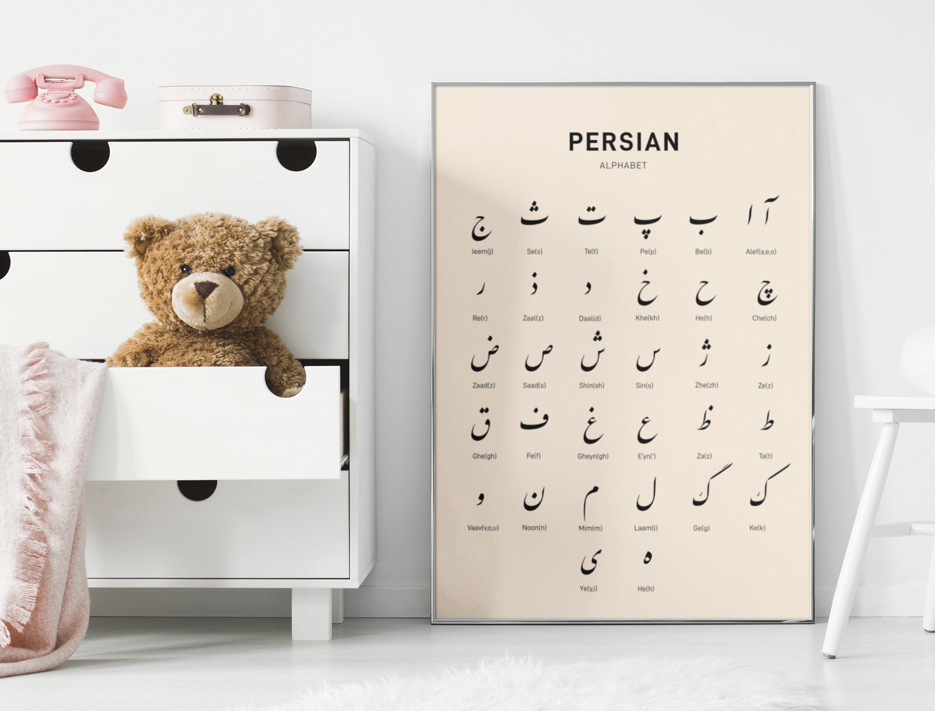 Persian Alphabet Wall Art, Farsi Script, Art Print/gift, Kids Room ...
