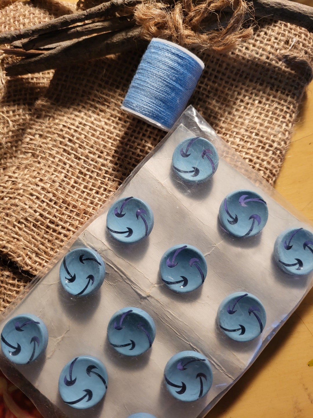 Stitch Witch Blue Buttons & Thread Set Stitch Craft Witchy Sewing Magic ...