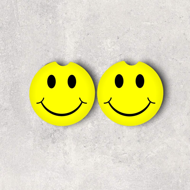 Smiley Face Coasters - Etsy