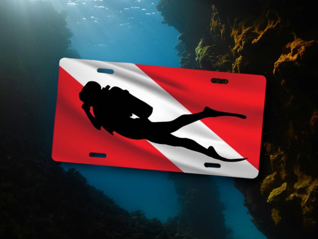 Diver Down License Plate - Metal Indoor Outdoor Scuba Sign - Car, Boat ...