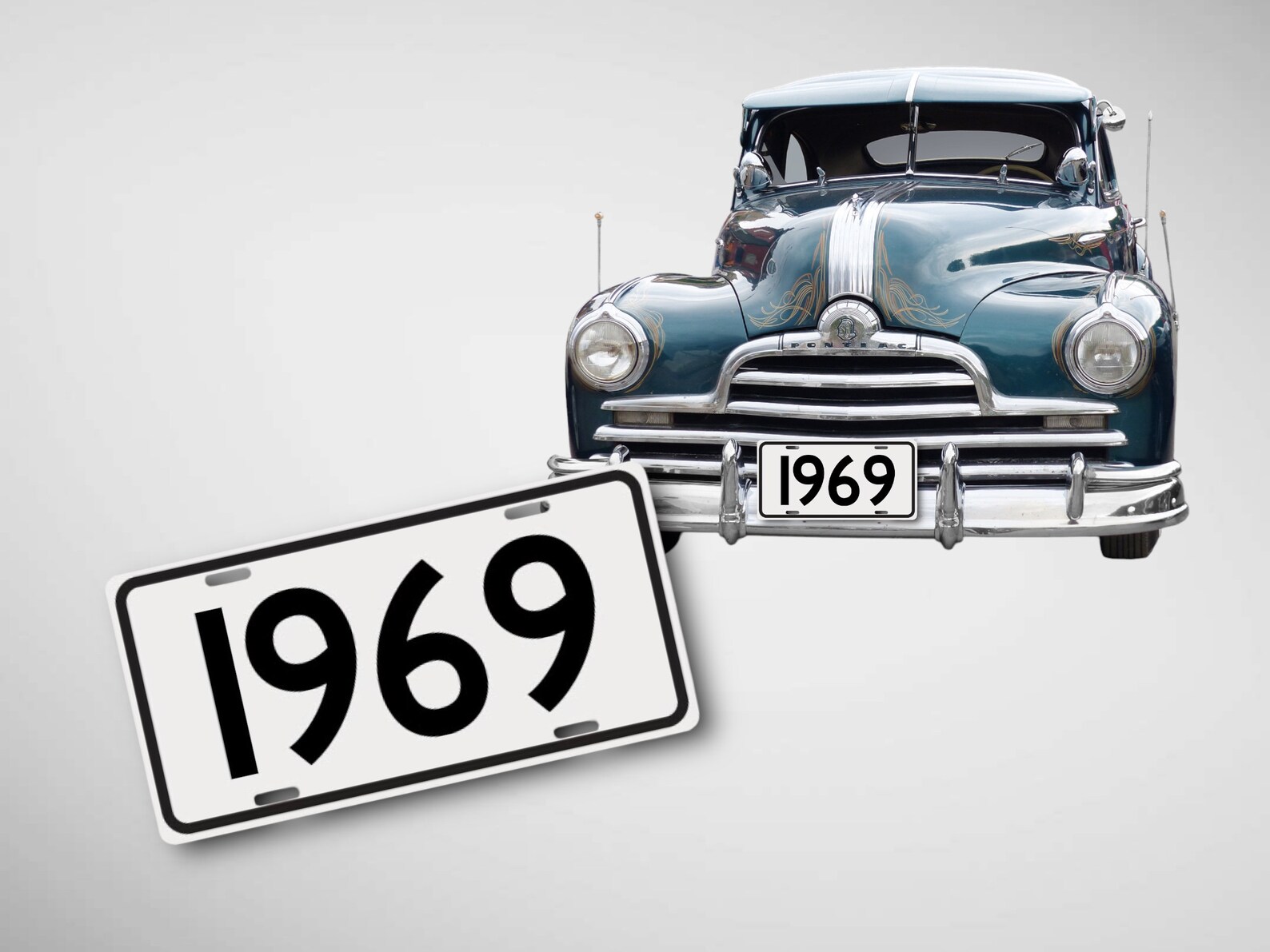 Classic Car License Plate - 1969 - Custom Years - Vintage Antique Car ...