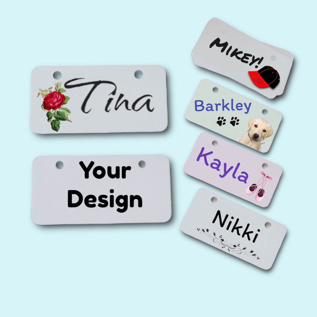 Custom Mini Name Plate - Personalized Birthday Gift - Kids Bike License ...