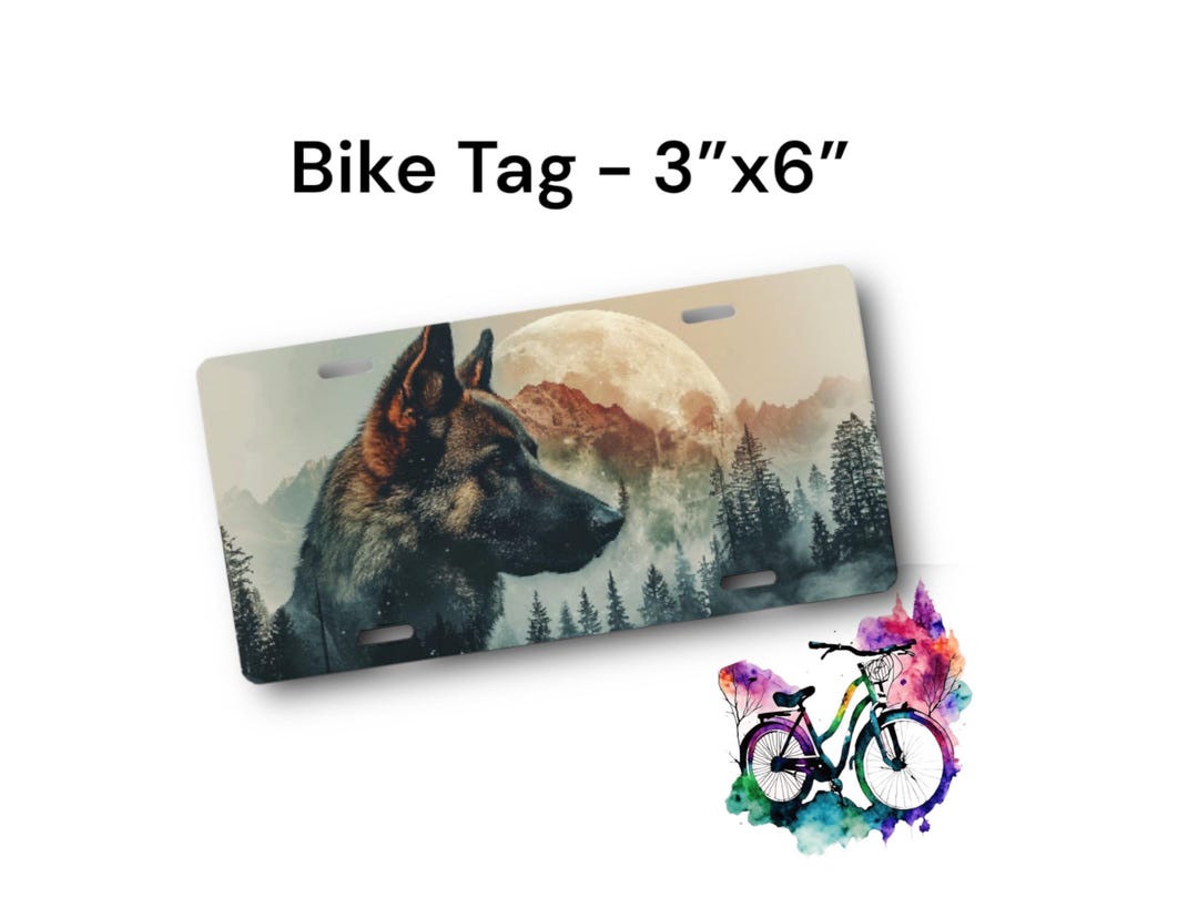 Dog Kids Bike Plate German Shepherd Bicycle Tag Personalized Wall Decor ...