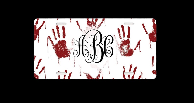 Bloody Handprints Monogram Car Accessories Personalized - Etsy