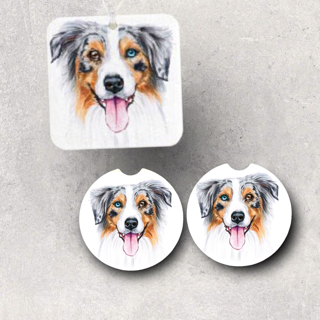 Blue Merle Aussie Puppy Car Accessories Australian Shepherd - Etsy