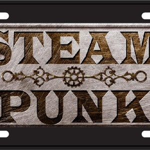 Steam Punk License Plate Metal Bar Sign Steampunk Car Tag ATV ...