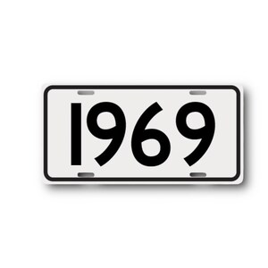 Classic Car License Plate - 1969 - Custom Years - Vintage Antique Car ...