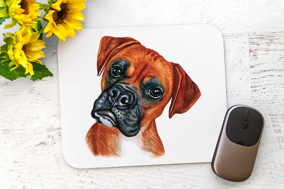 Boxer Puppy Mouse Pad - Personalized Office Desk Accessories - Dog ...