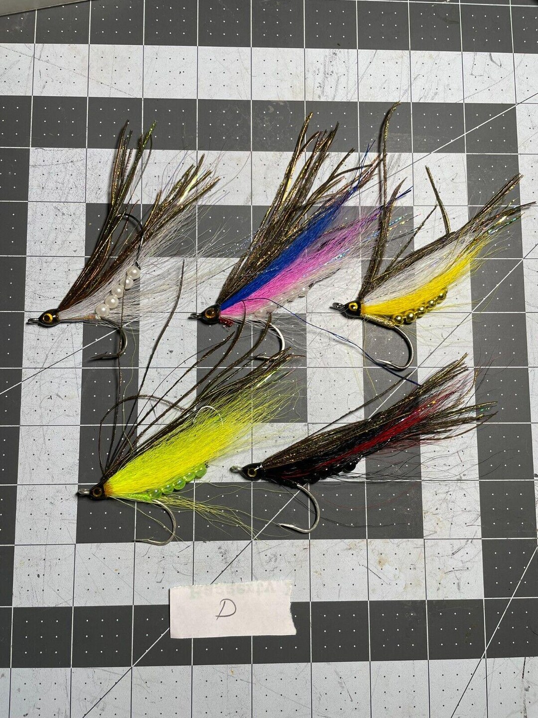 5 Hand Tied Streamer Fly With Stinger Hook Salmon Steelhead Pike Bass ...