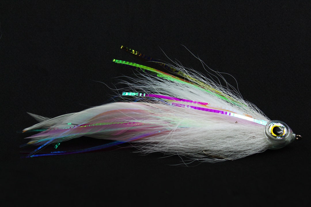 White Masked Deceiver Fly Big Game Muskie Pike Bass Stripers Streamer ...