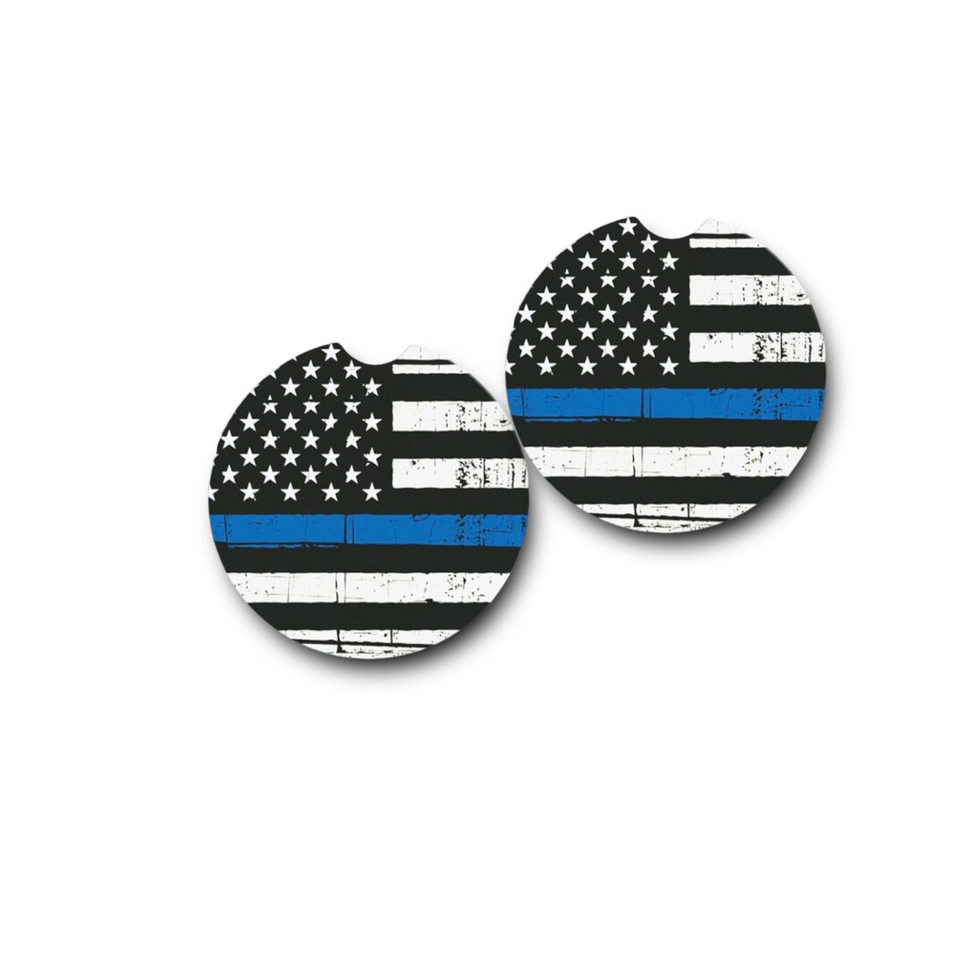Thin Blue Line Drink Coasters - Blue Lives Matter Car, Bar Coasters ...