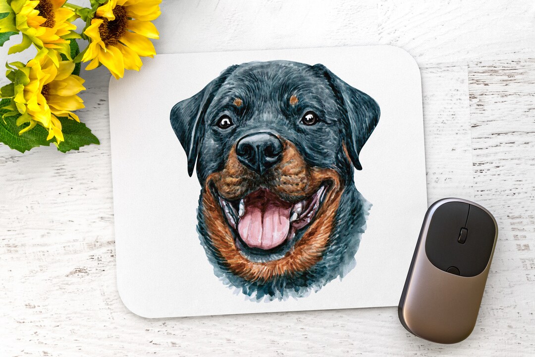 Rottweiler Mouse Pad - Personalized Rottie Dog Office Desk Accessories ...