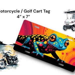 Salamander Pop Art License Plate - Vibrant Watercolor Newt Artwork ...