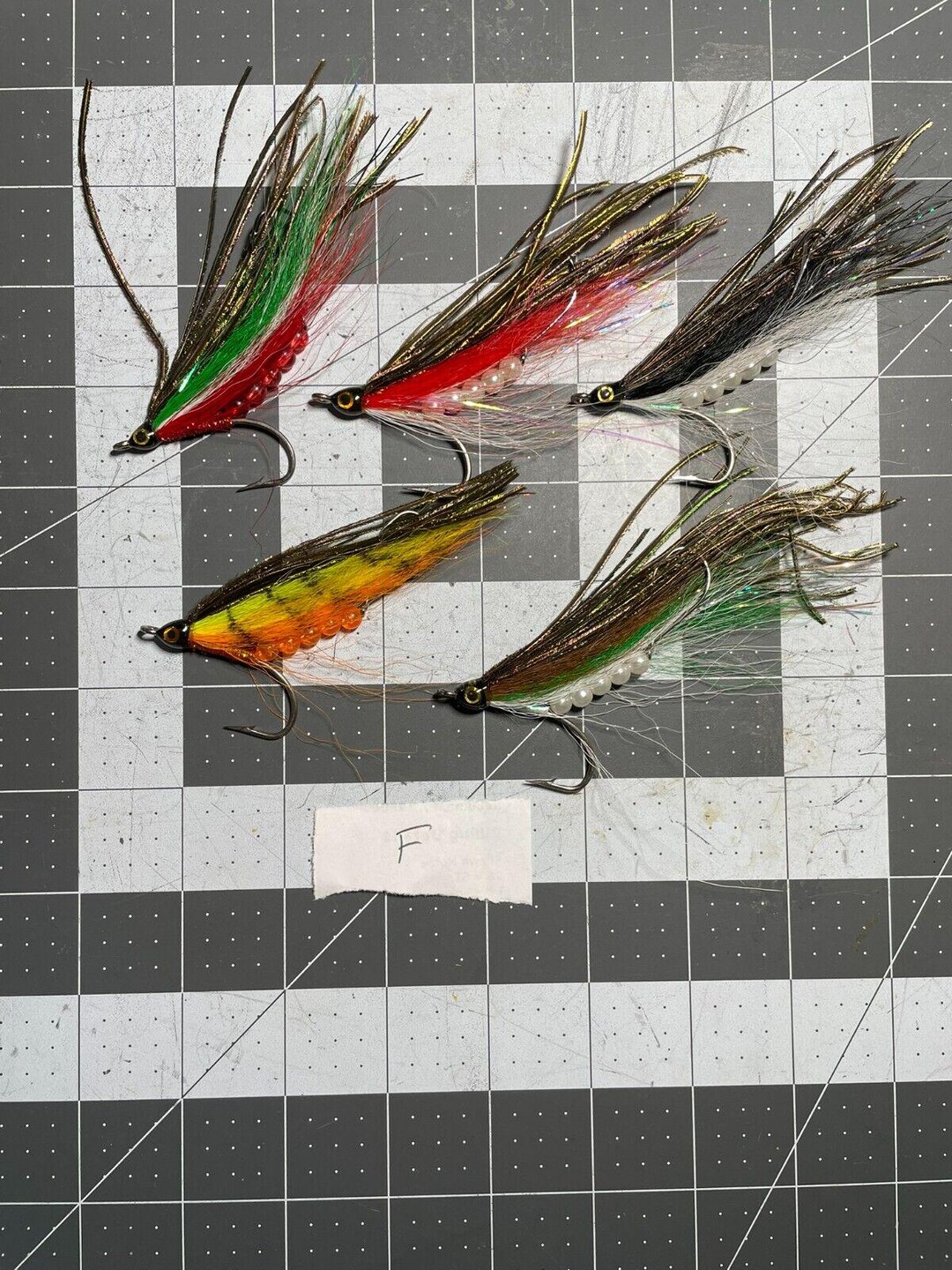 5 Hand Tied Streamer Fly With Stinger Hook Salmon Steelhead Pike Bass ...