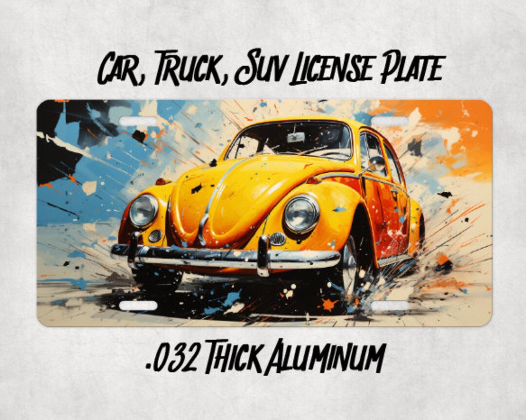 Neon Pop Art VW Bug License Plate Volkswagen Beetle - Etsy