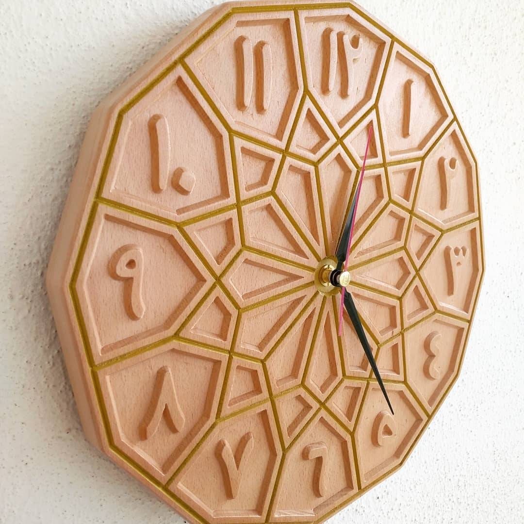 Islamic Geometric Design Wall Clock Wood Carving Engraved - Etsy