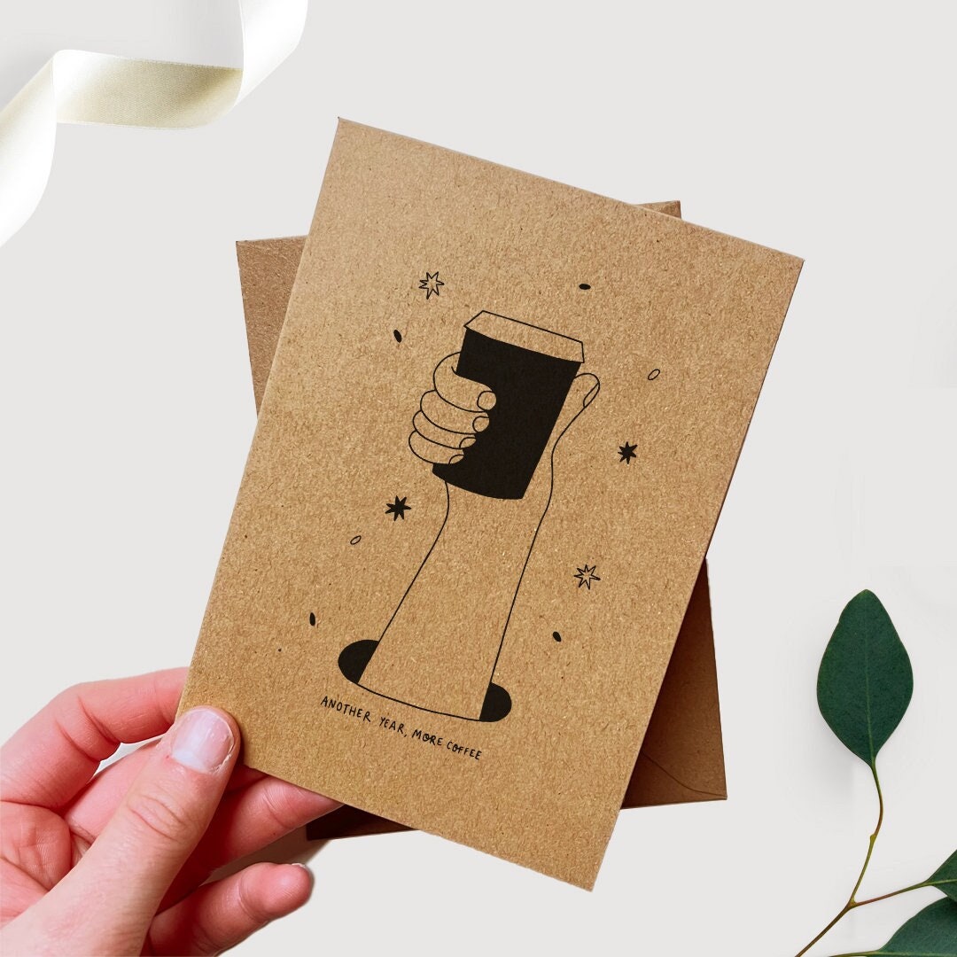 Coffee Birthday Card - Caffinated Birthday - Coffee Lovers Card - Card ...