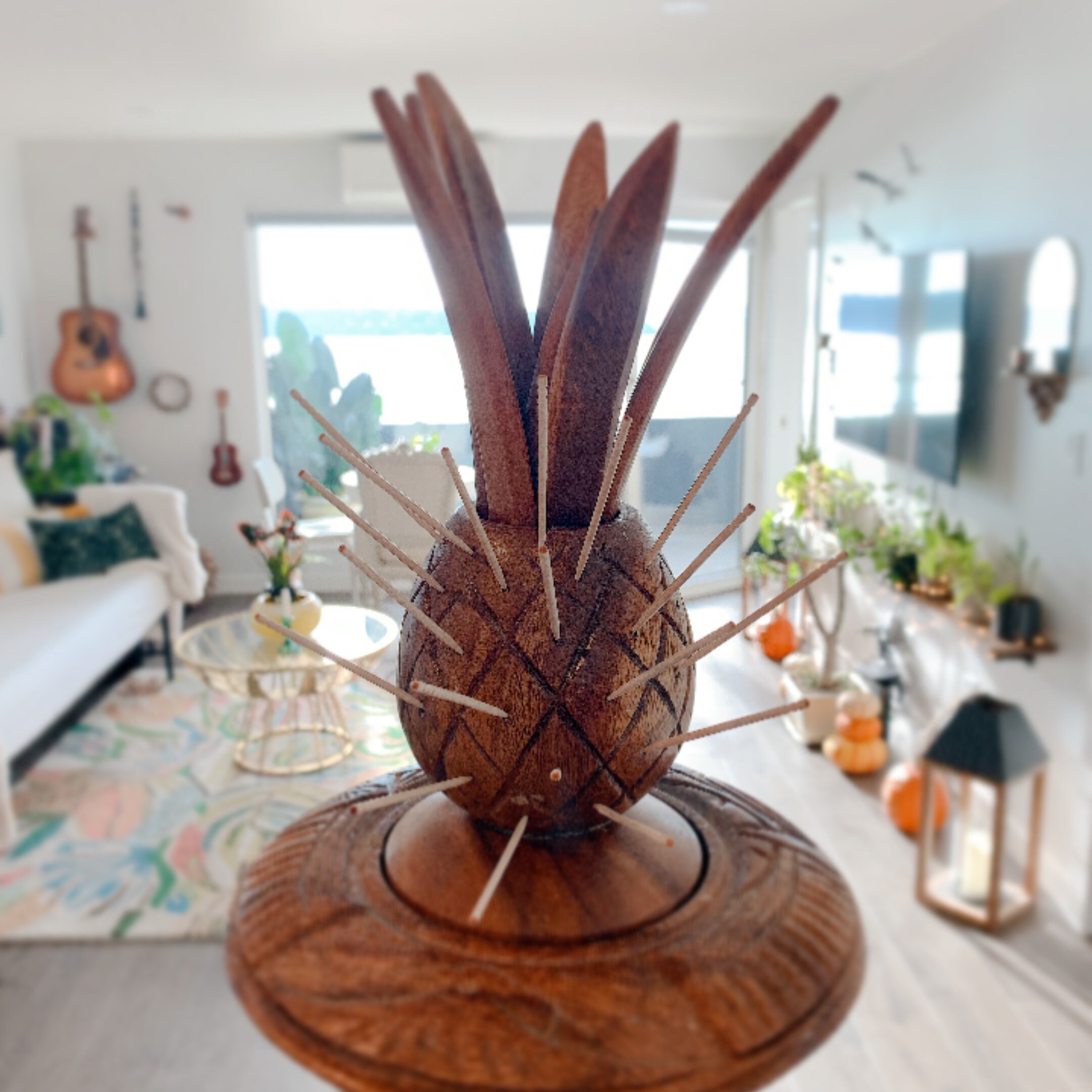 1960s Monkey Pod Teak Pineapple Epergnes - Etsy