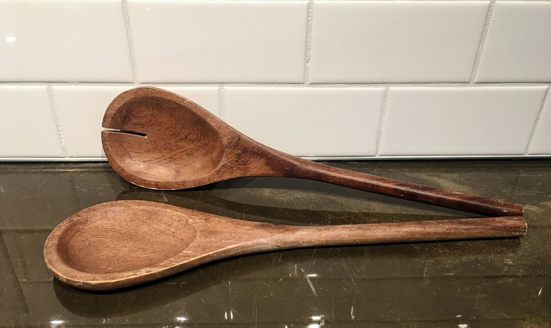 Vintage Large Wooden Spoons, Serving Spoons - Etsy