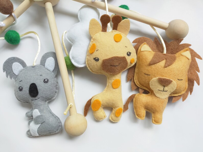 Baby Mobile Savannah Animals Lion Koala Giraffe Nursery Decoration - Etsy