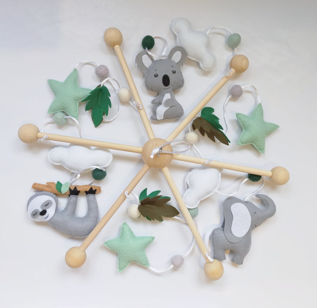 Baby Mobile Savannah Animals Decoration Baby Room Green Gray White - Etsy