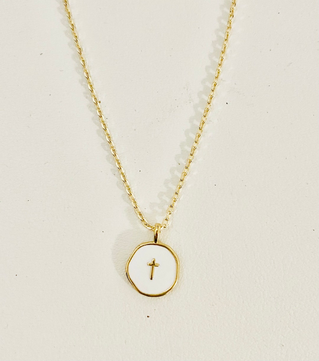 Enamel Cross Charm-cross Necklace - Etsy