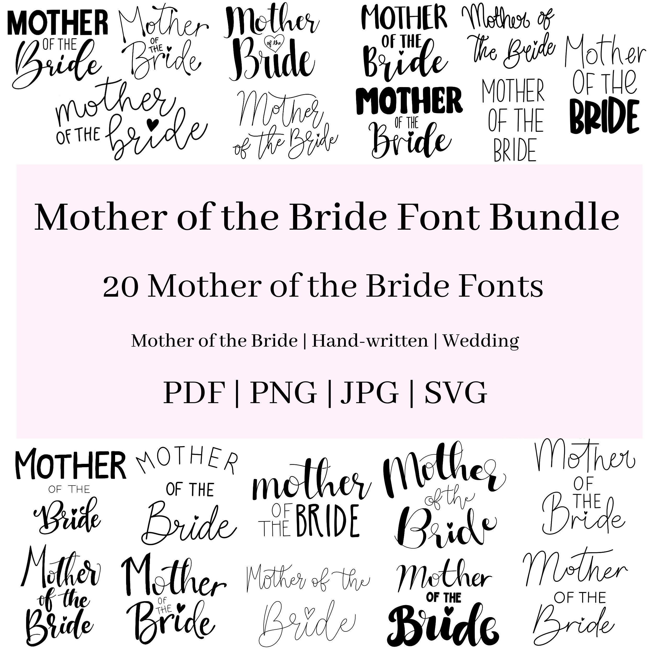 Mother of the Bride Font Bundle / Font SVG Bundle / Svg Bundle ...