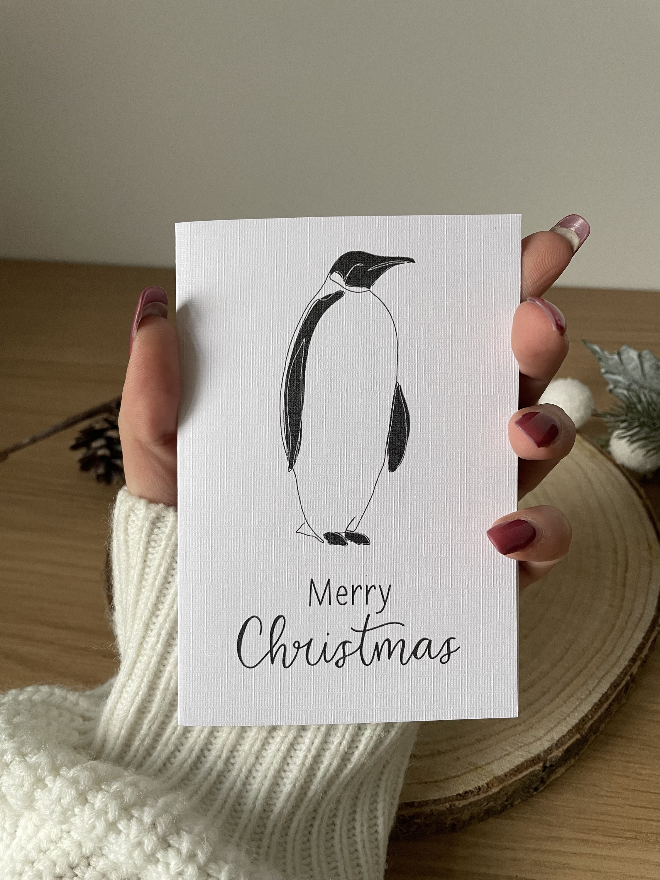Printable Christmas Card / Penguin Card / Downloadable - Etsy