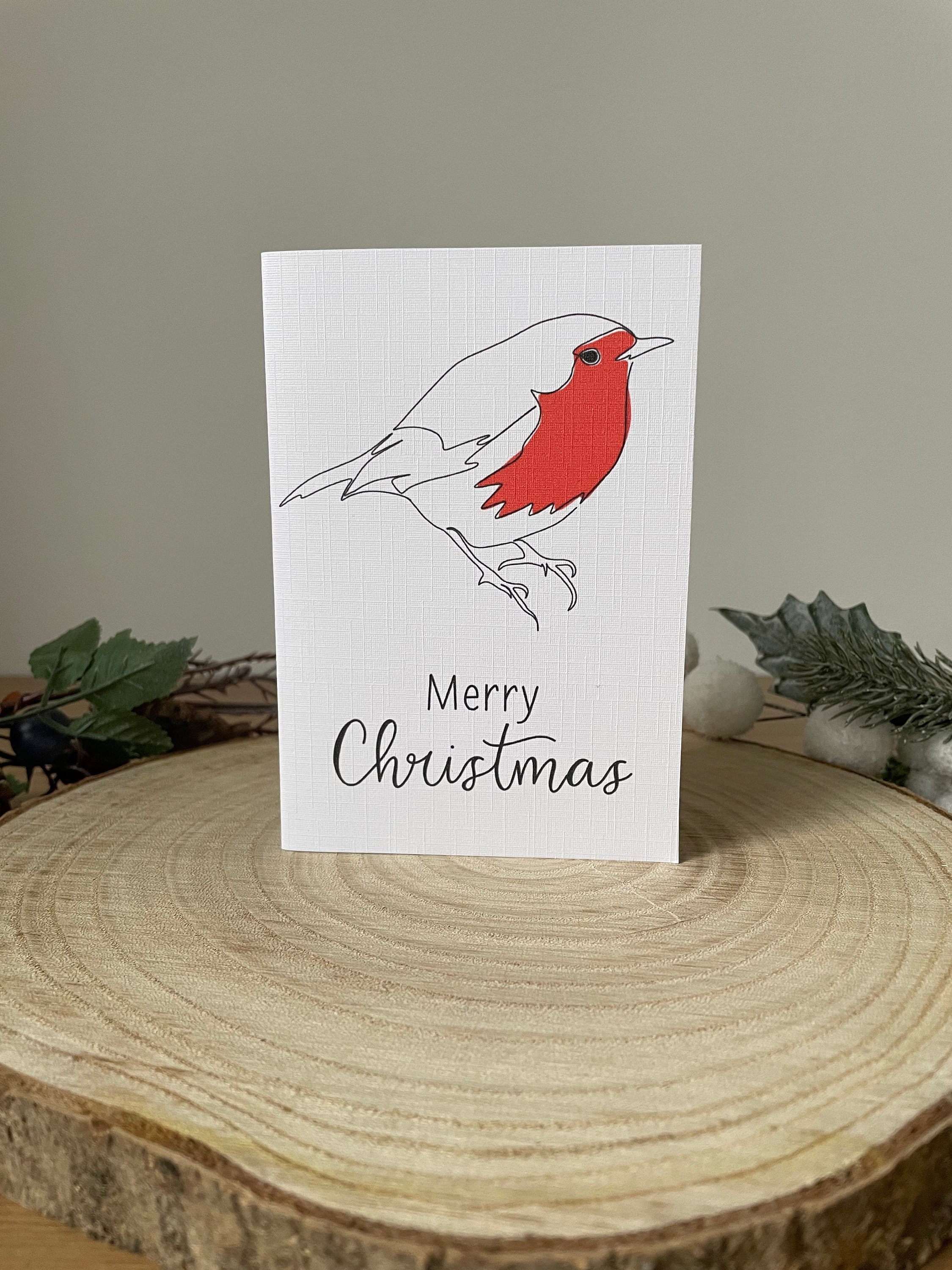 Printable Christmas Card / Robin Card / Downloadable Christmas Card ...