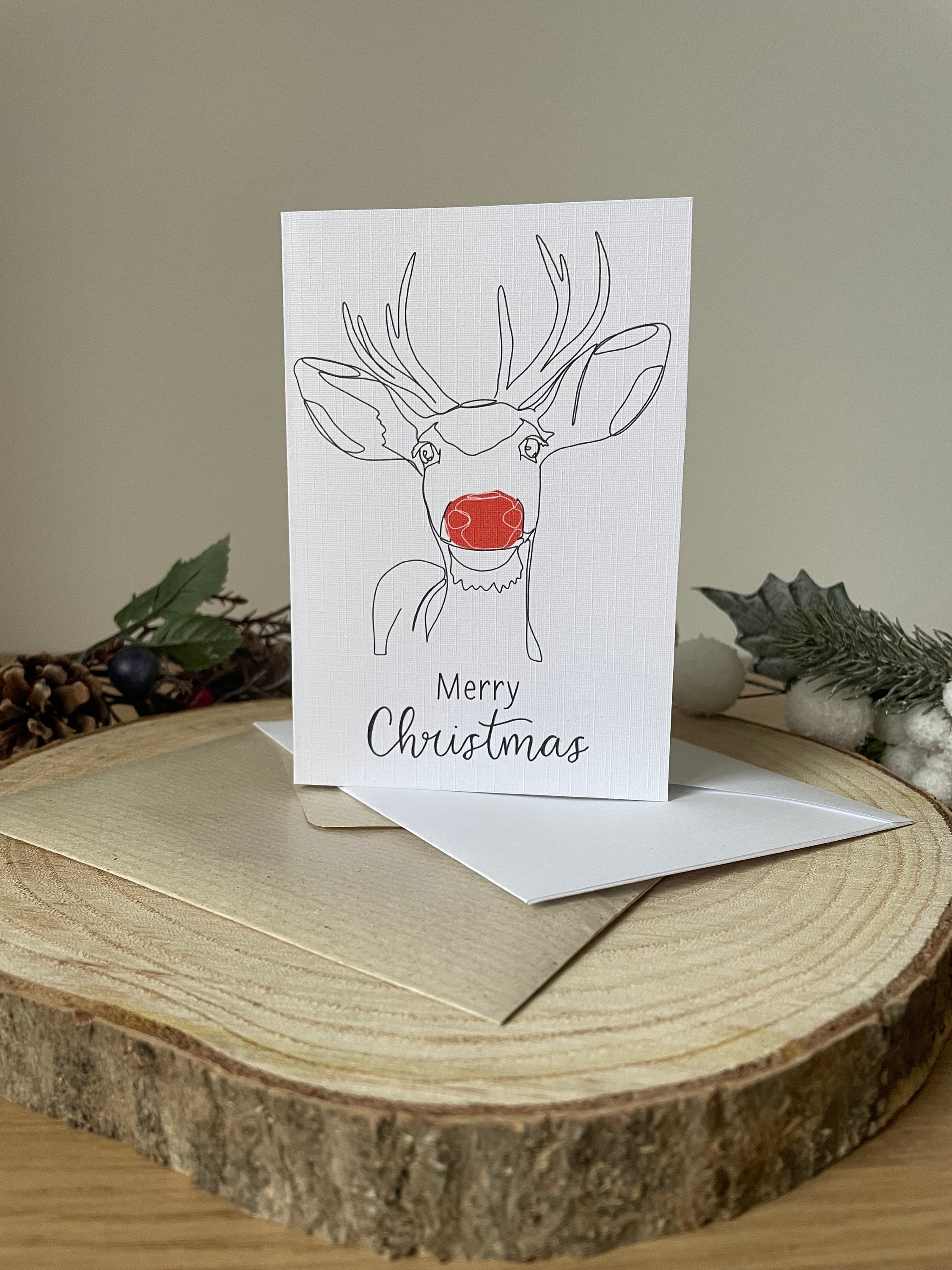 Printable Christmas Card / Printable Card / Rudolph Card / - Etsy