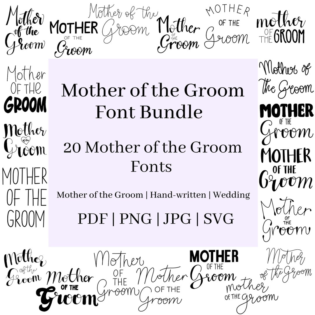 Mother of the Groom Font Bundle / Font SVG Bundle / Svg Bundle ...
