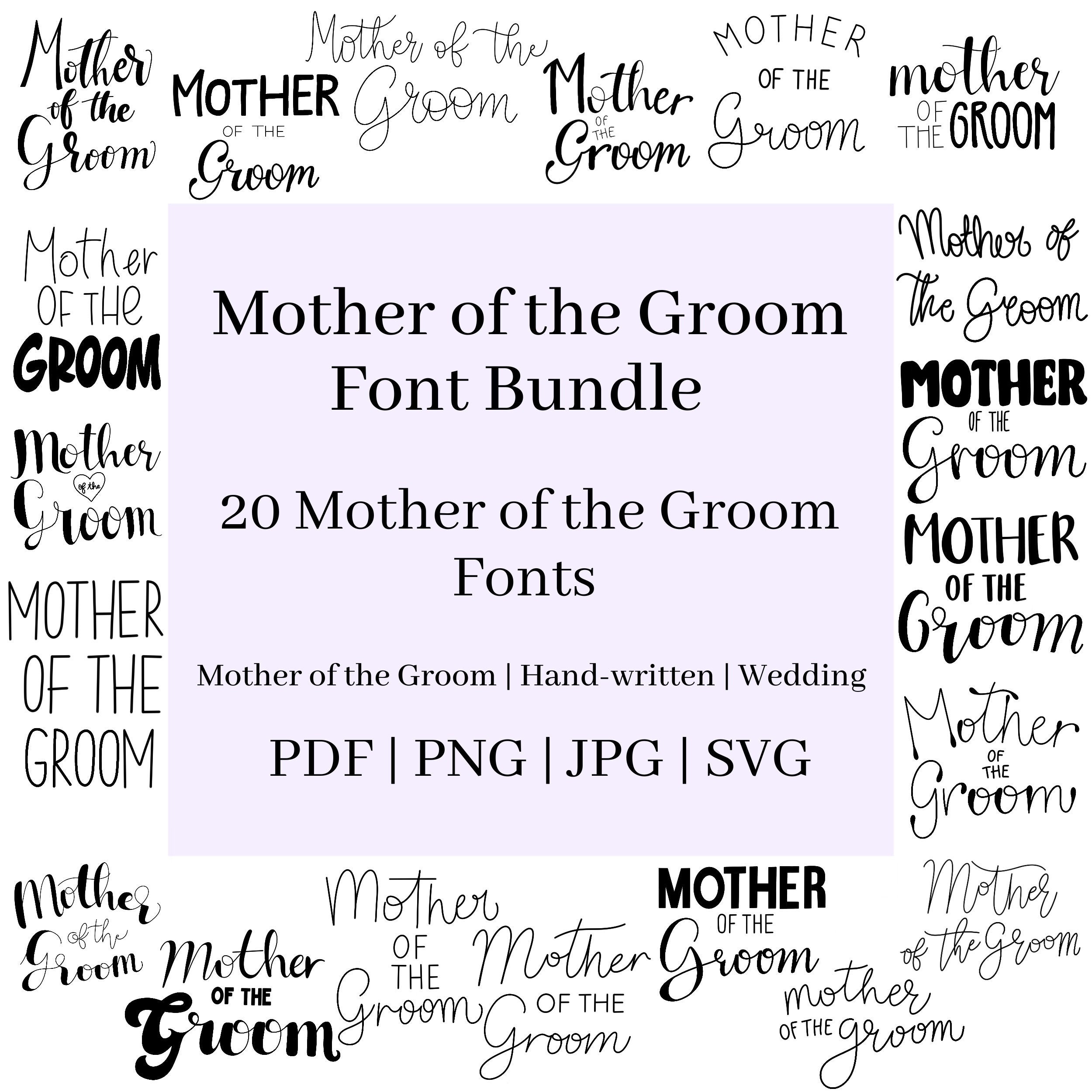 Mother of the Groom Font Bundle / Font SVG Bundle / Svg Bundle ...