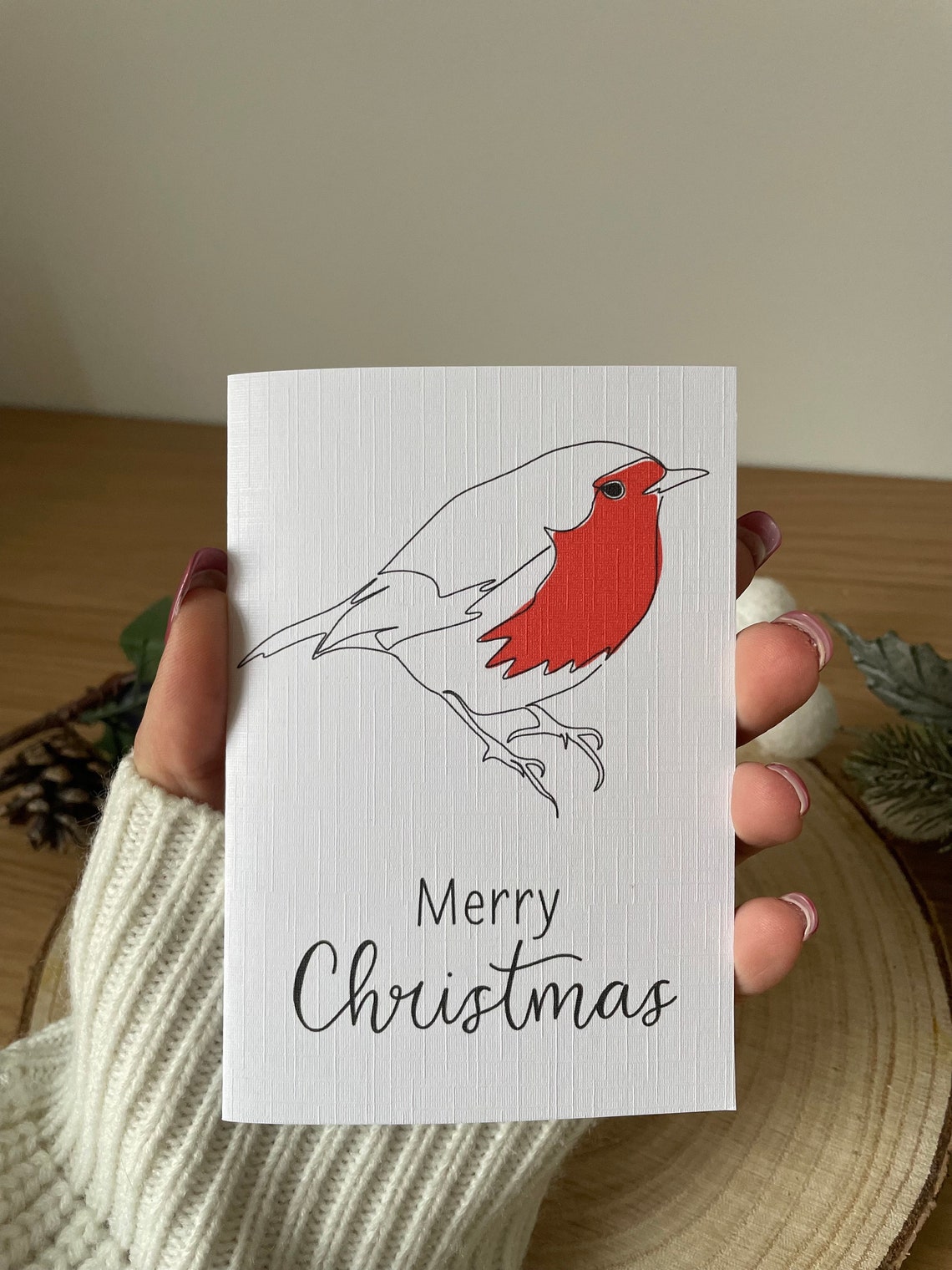 Printable Christmas Card / Robin Card / Downloadable Christmas Card ...
