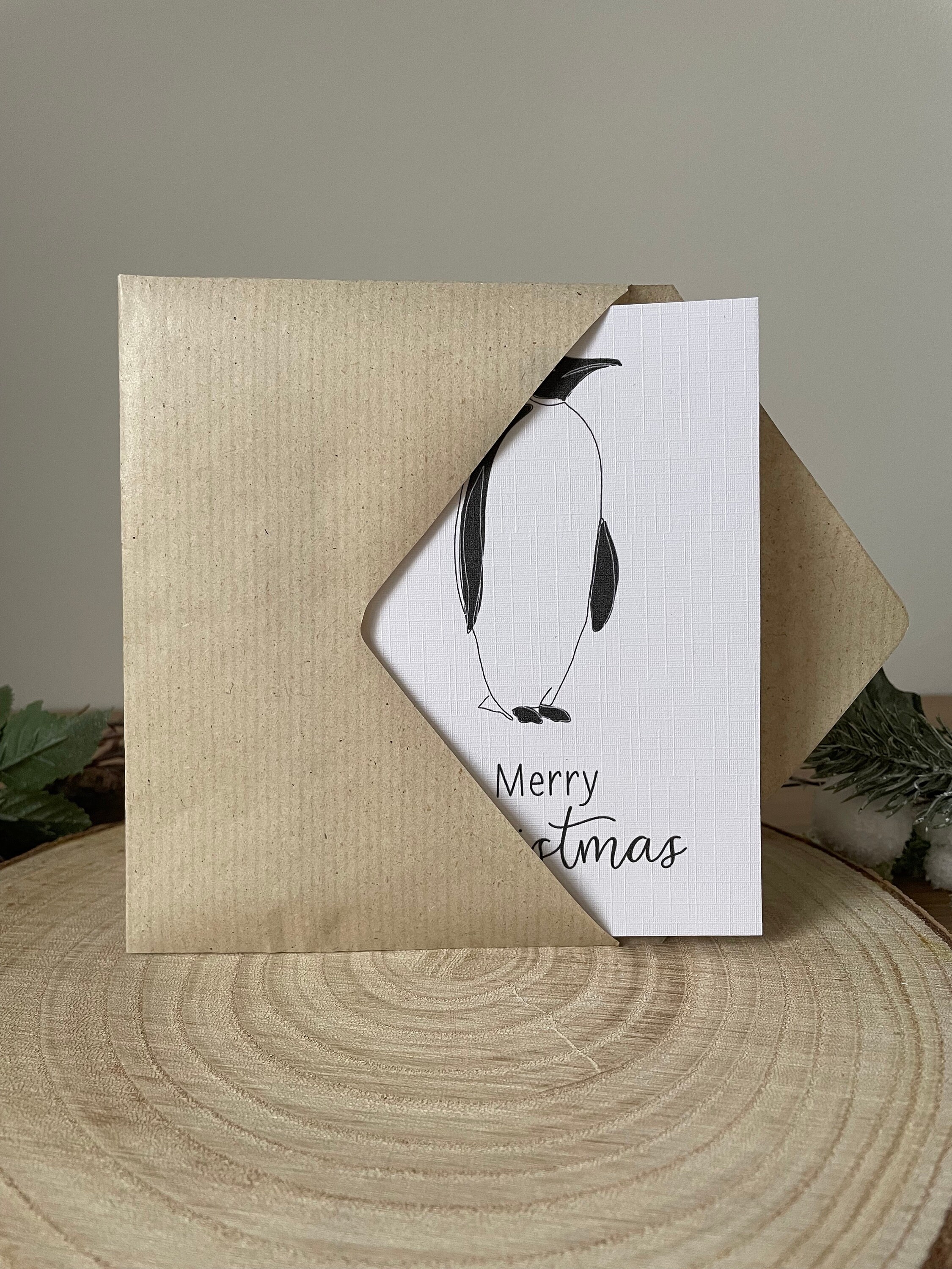 Printable Christmas Card / Penguin Card / Downloadable - Etsy