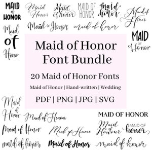 Maid of Honor Font Bundle / Font SVG Bundle / Svg Bundle / Wedding Svg ...