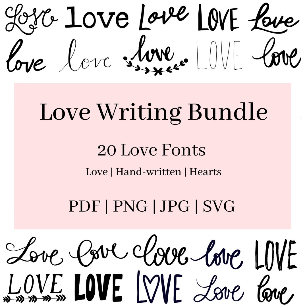 Love Fonts Bundle / Love Svg Bundle / Love Fonts Clipart / Love Fonts ...