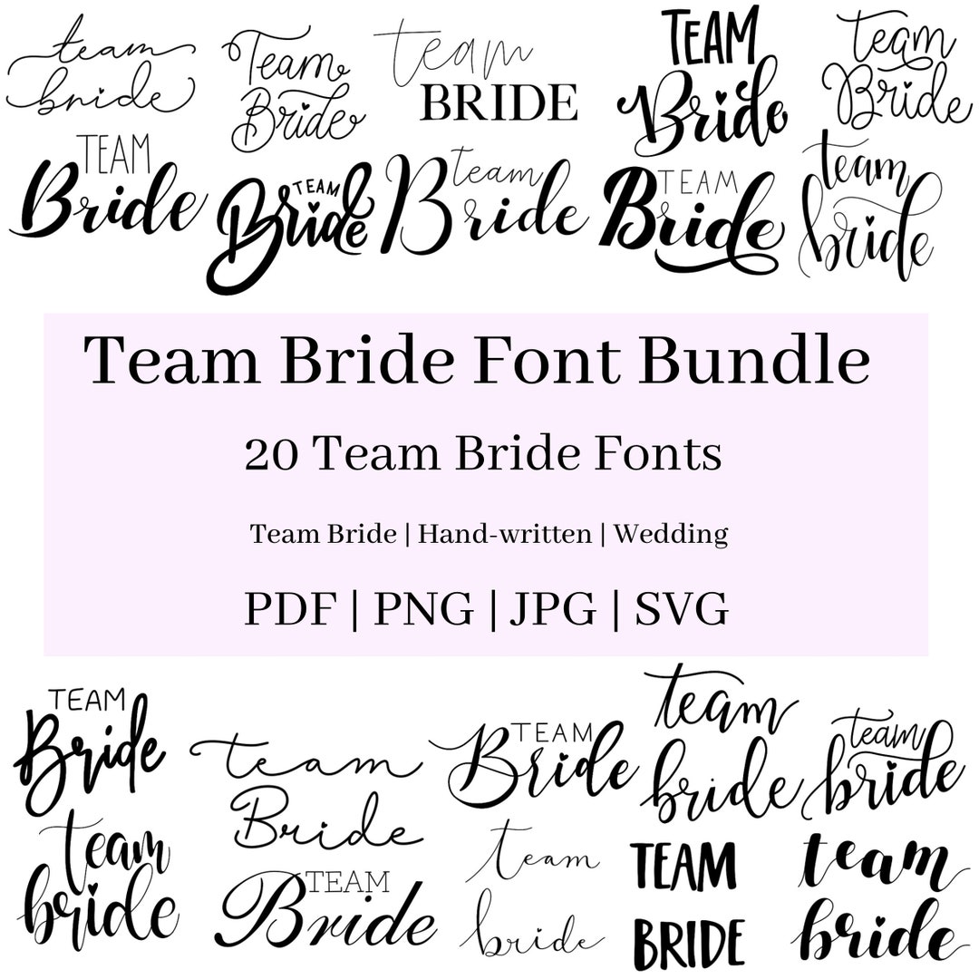 Team Bride Font Bundle / Team Bride Font SVG Bundle / Svg Bundle ...