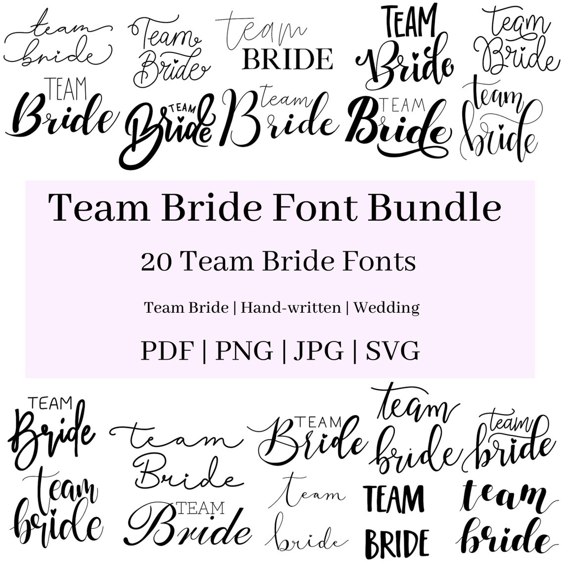 Team Bride Font Bundle / Team Bride Font SVG Bundle / Svg Bundle ...