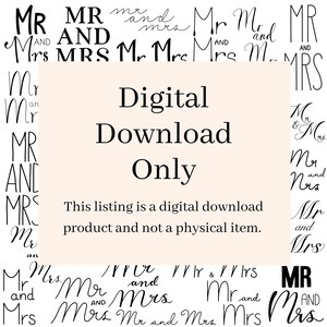Mr and Mrs Font Bundle / Font SVG Bundle / Svg Bundle / Wedding Svg ...